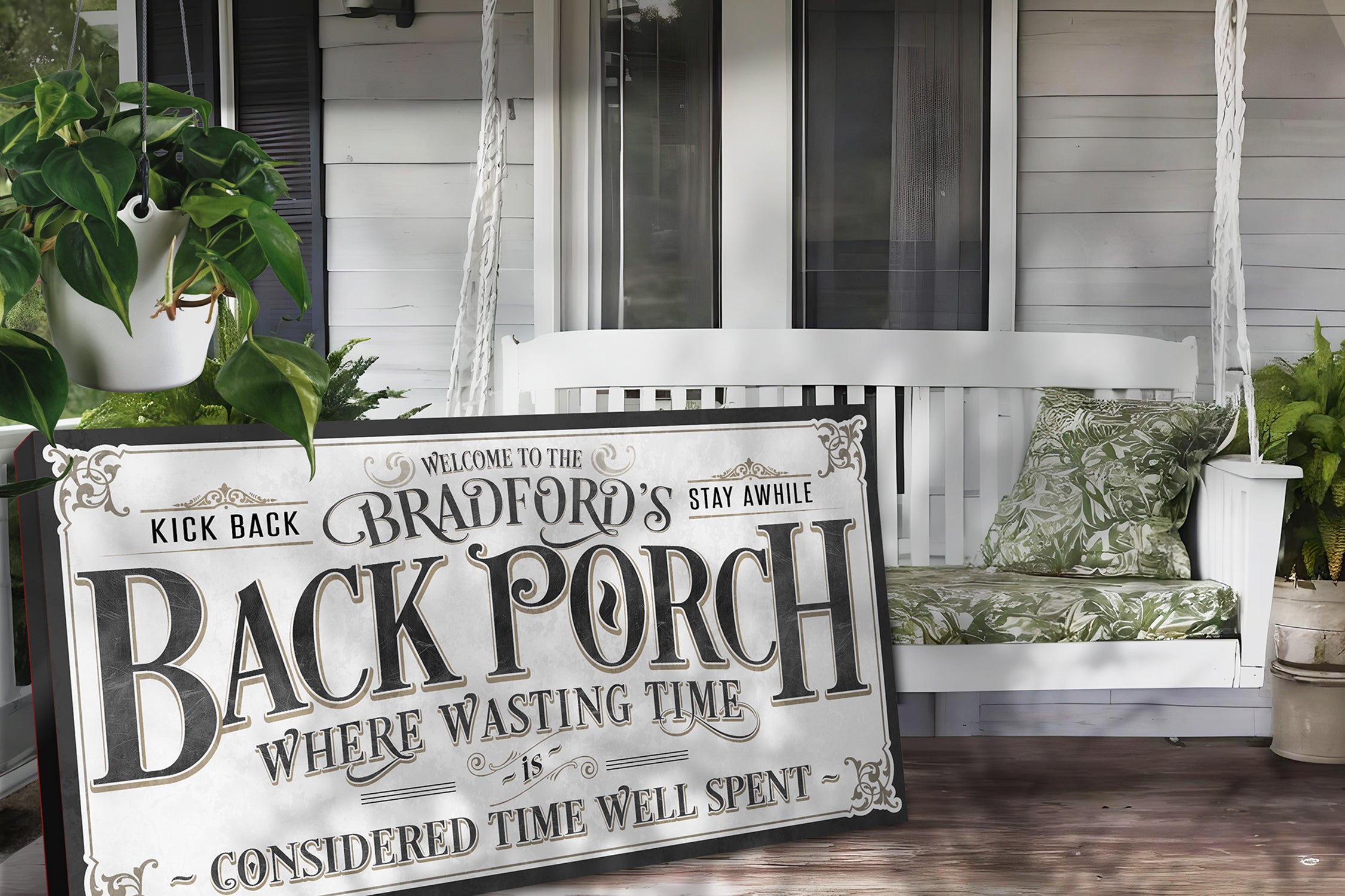 Family Name Back Porch Sign – Family Planks