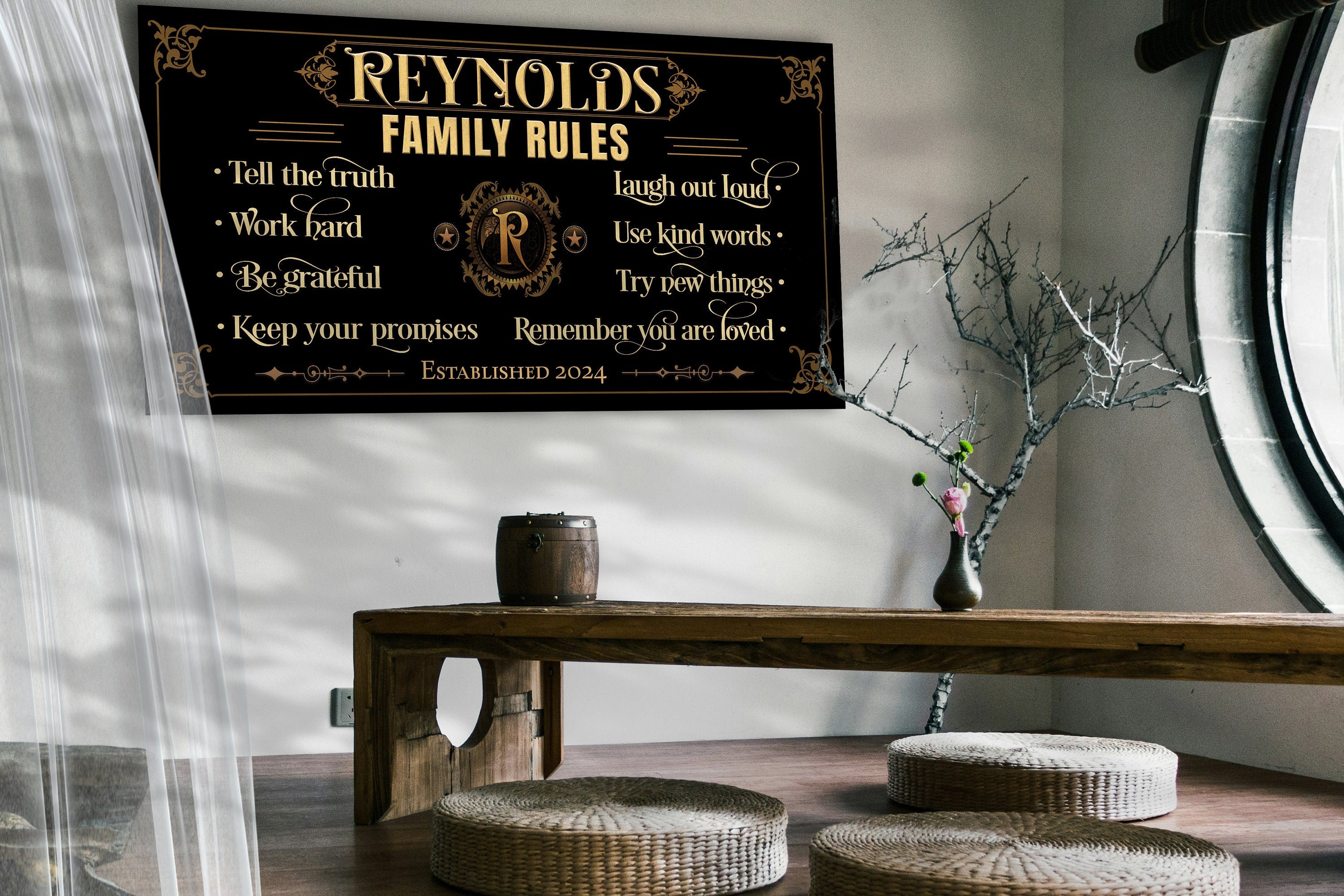 Personalized Family Rules Sign | Family Sign | Custom Family Sign| Las ...