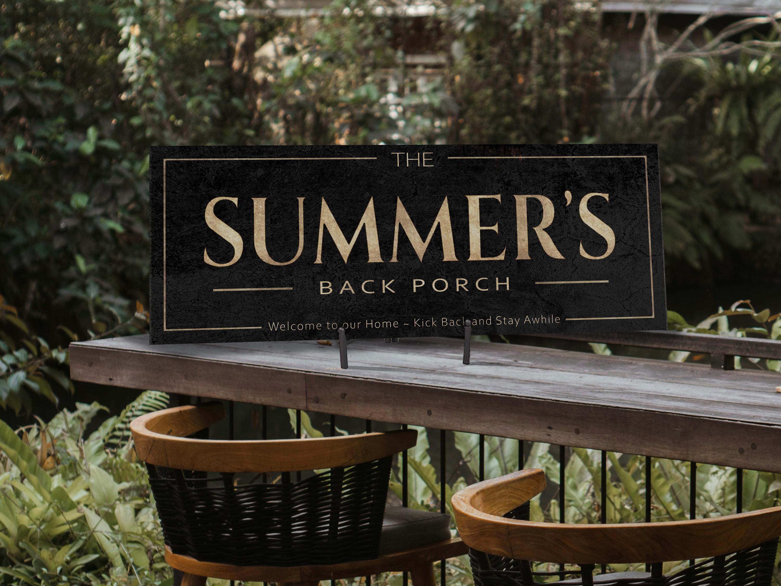 Classic Vintage Back Porch Sign | Custom Last Name Sign | Personalized ...