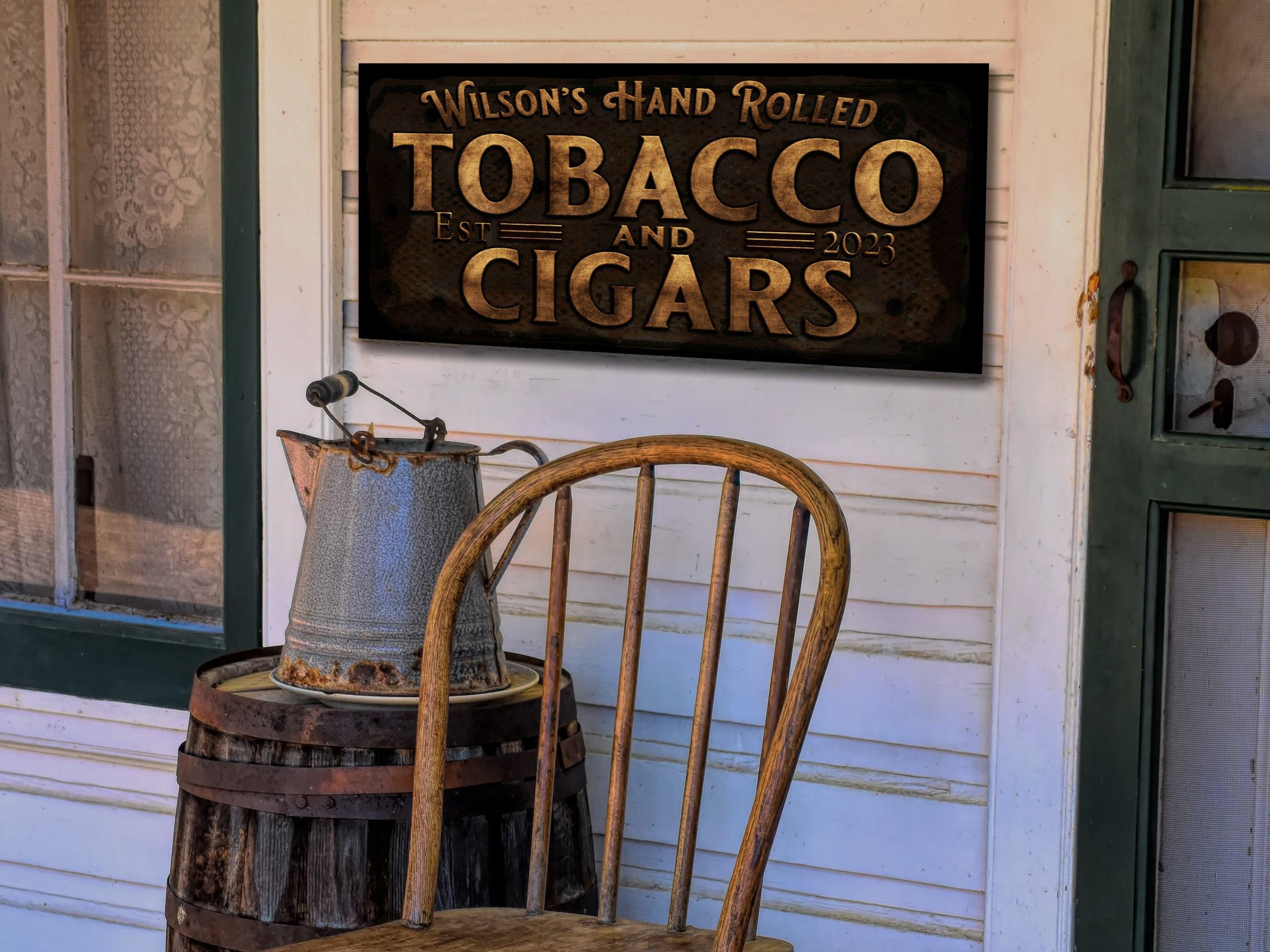 Primitive Farmhouse Cigar Bar Sign | Personalized Cigar Tobacco Sign ...